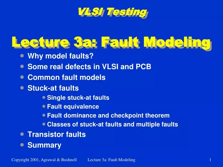 Ppt Vlsi Testing Lecture 3a Fault Modeling Powerpoint Presentation Free Download Id9438933