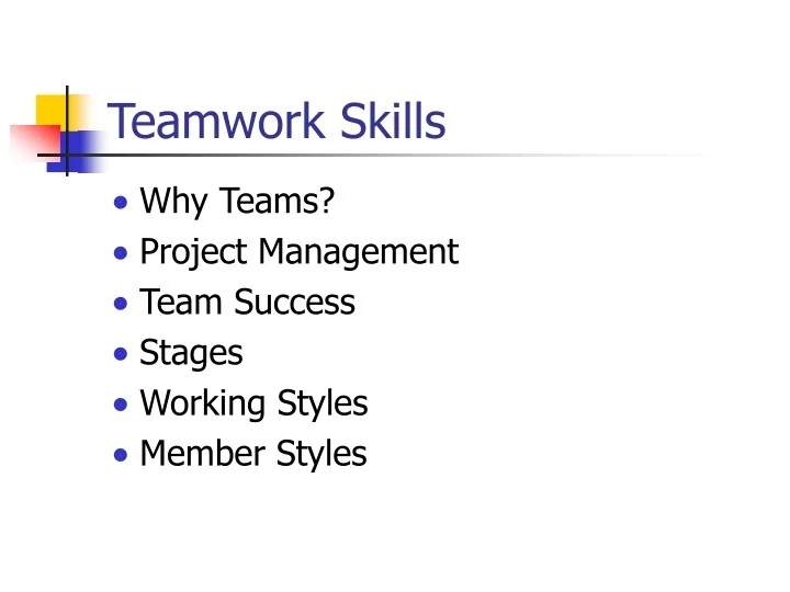 Teamwork Skills
