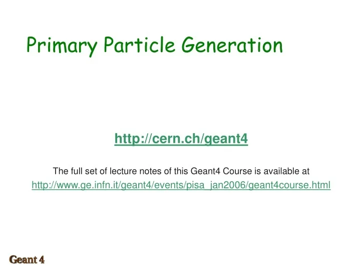 PPT - Primary Particle Generation PowerPoint Presentation, free ...