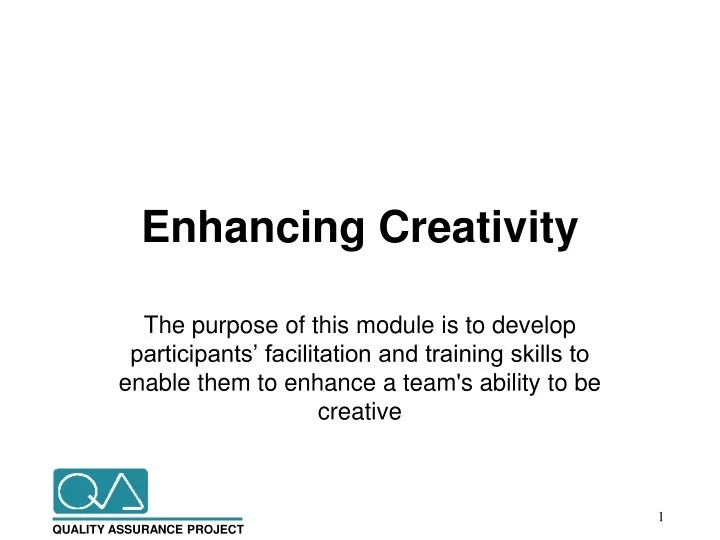 PPT - Enhancing Creativity PowerPoint Presentation, free download - ID ...