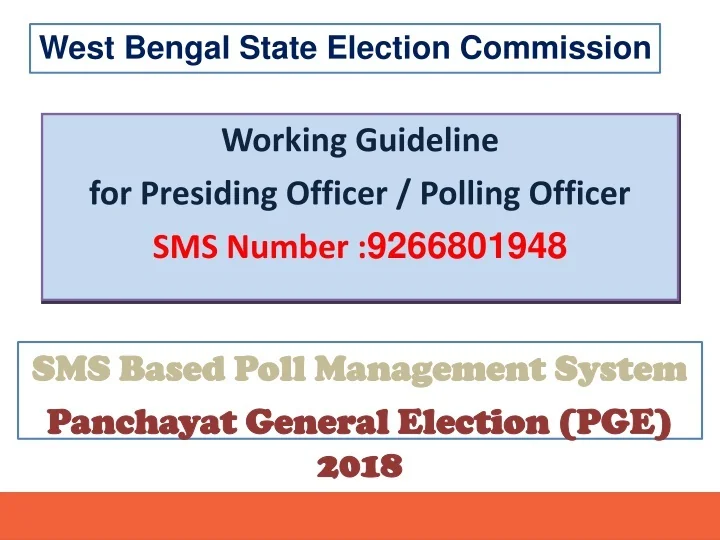 PPT - West Bengal State Election Commission PowerPoint Presentation ...