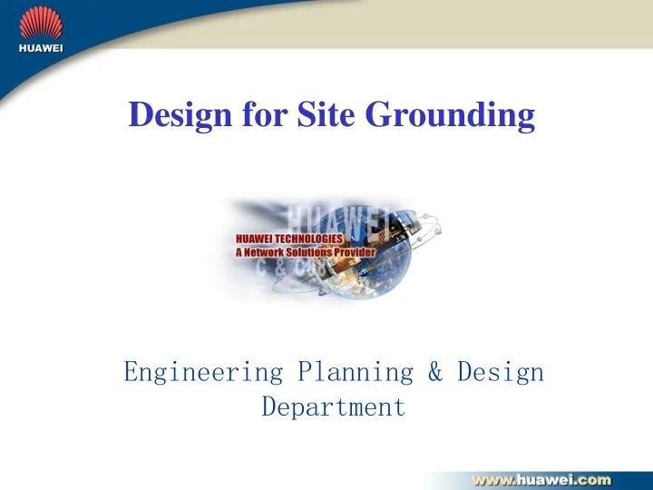 PPT - Design for Site Grounding PowerPoint Presentation, free download ...
