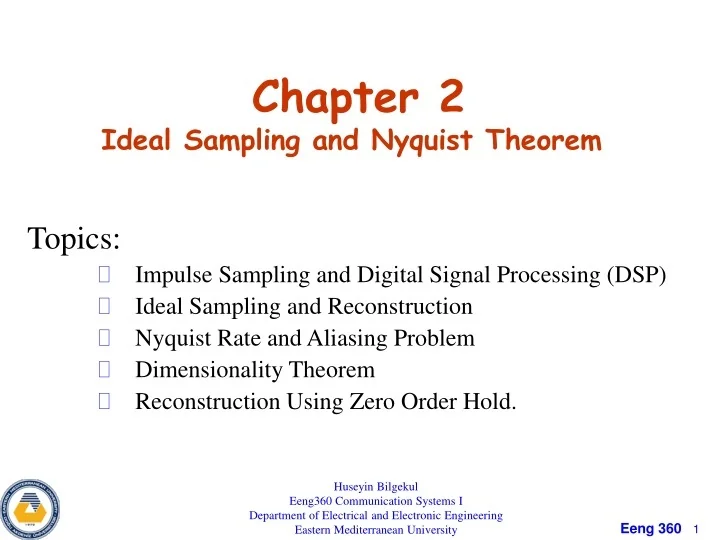 PPT - Chapter 2 Ideal Sampling and Nyquist Theorem PowerPoint ...