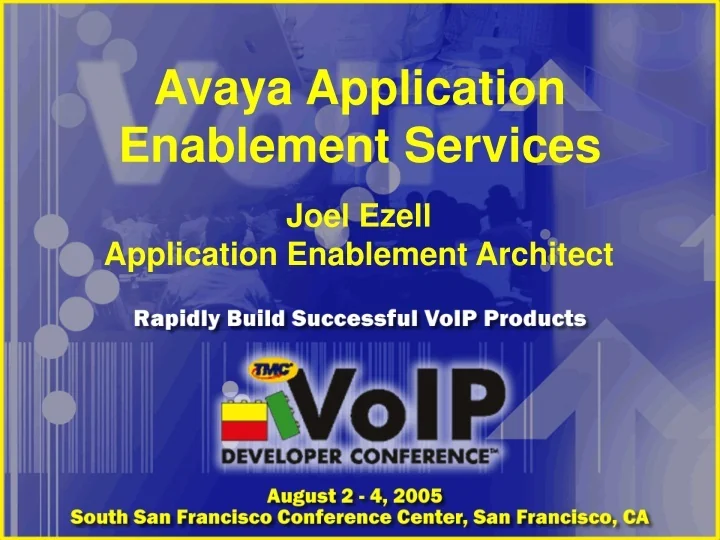 PPT - Avaya Application Enablement Services PowerPoint Presentation ...
