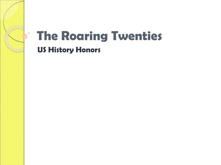 PPT - The Roaring Twenties PowerPoint Presentation, free download - ID ...