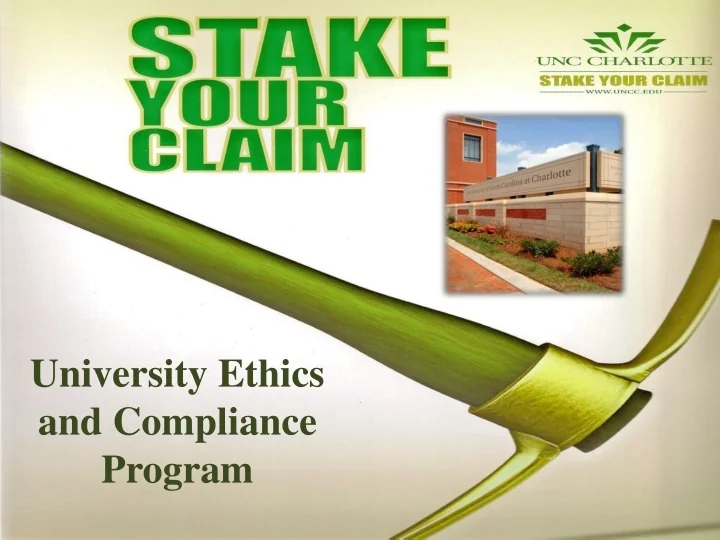 PPT - University Ethics and Compliance Program PowerPoint Presentation ...
