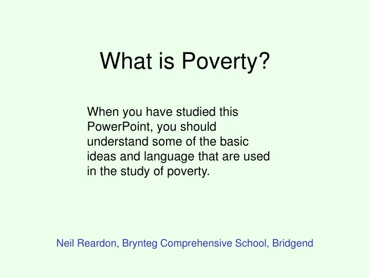 PPT - What is Poverty? PowerPoint Presentation, free download - ID:9446861