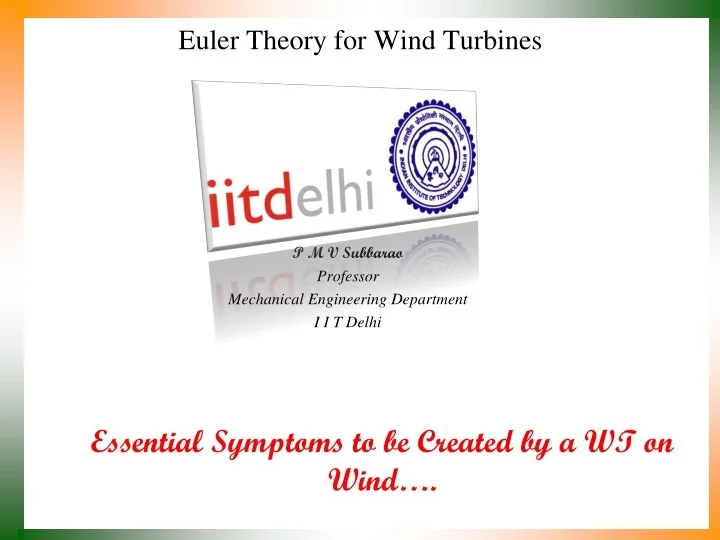 PPT - Euler Theory for Wind Turbines PowerPoint Presentation, free ...