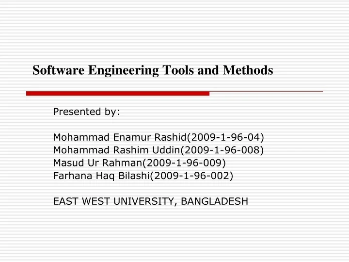 PPT - Software Engineering Tools and Methods PowerPoint Presentation ...