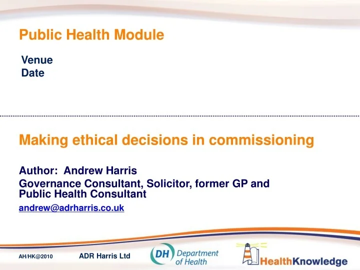 PPT - Public Health Module PowerPoint Presentation, free download - ID ...