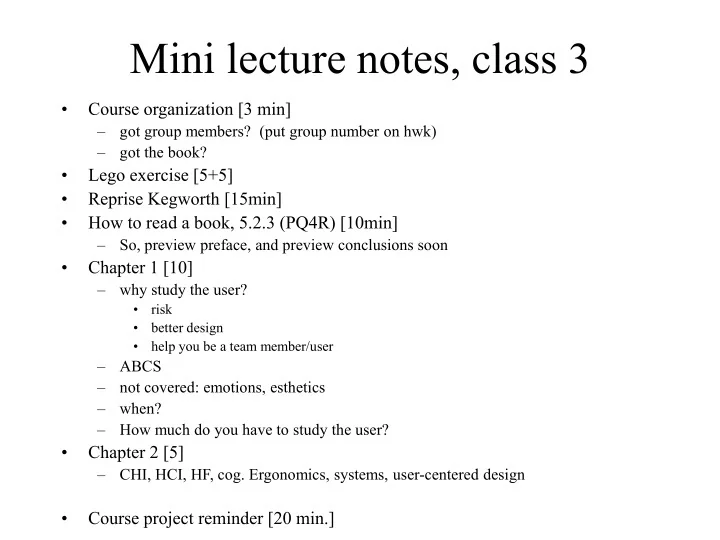 PPT - Mini lecture notes, class 3 PowerPoint Presentation, free ...