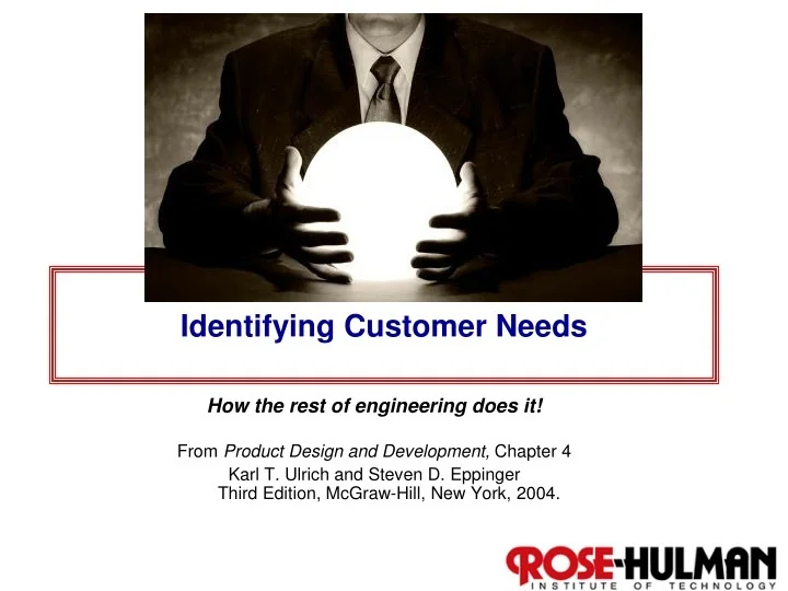 PPT - Identifying Customer Needs PowerPoint Presentation, free download ...