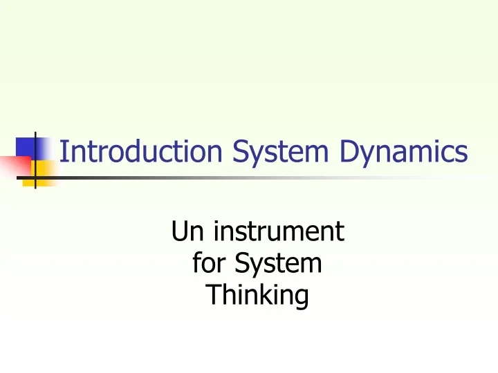 PPT - Introduction System Dynamics PowerPoint Presentation, free ...