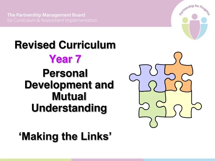 PPT - Revised Curriculum Year 7 Personal Development and Mutual ...