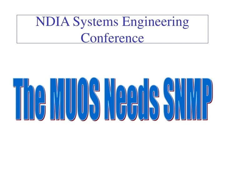 PPT - NDIA Systems Engineering Conference PowerPoint Presentation, free ...