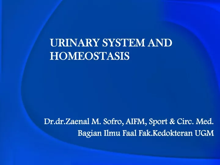Ppt Urinary System And Homeostasis Powerpoint Presentation Free Download Id9450409
