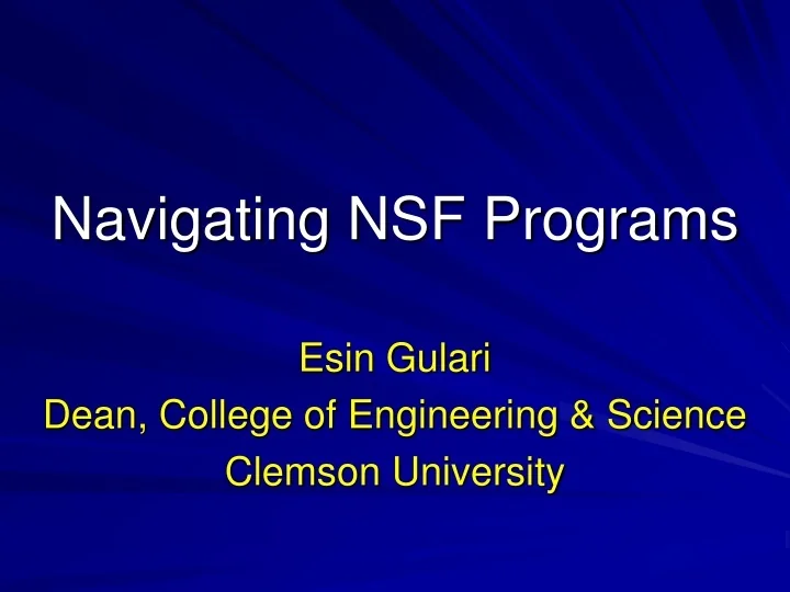 PPT - Navigating NSF Programs PowerPoint Presentation, free download ...