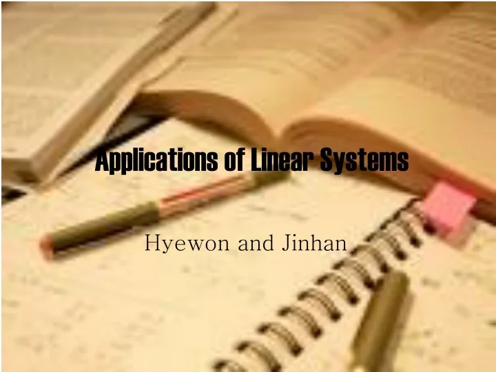 PPT - Applications of Linear Systems PowerPoint Presentation, free ...