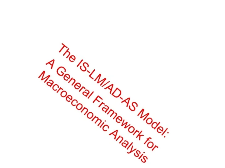 PPT - The IS-LM/AD-AS Model: A General Framework for Macroeconomic ...