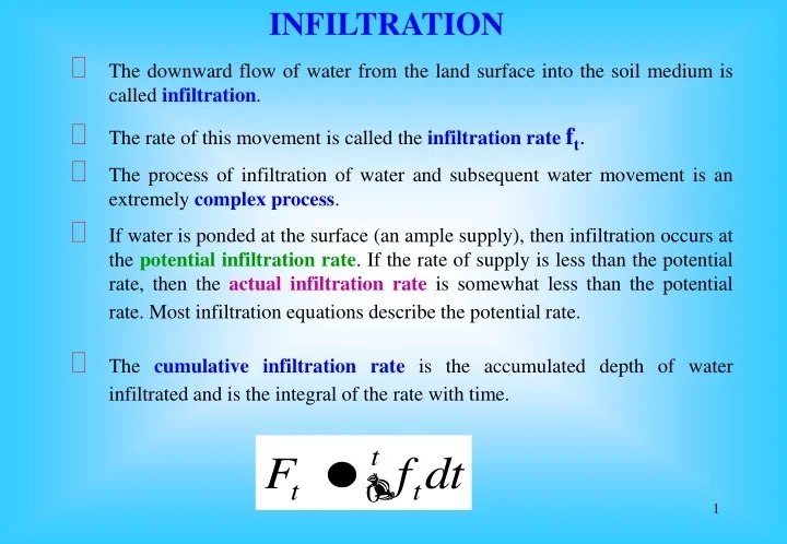 PPT - INFILTRATION PowerPoint Presentation, free download - ID:9451449