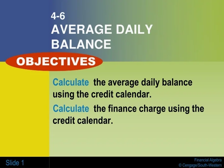 PPT - 4-6 AVERAGE DAILY BALANCE PowerPoint Presentation, free download ...
