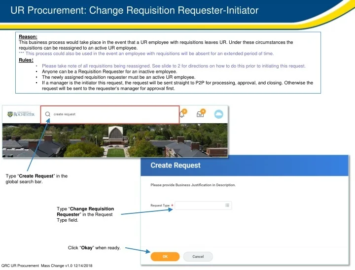 PPT - UR Procurement: Change Requisition Requester-Initiator PowerPoint ...