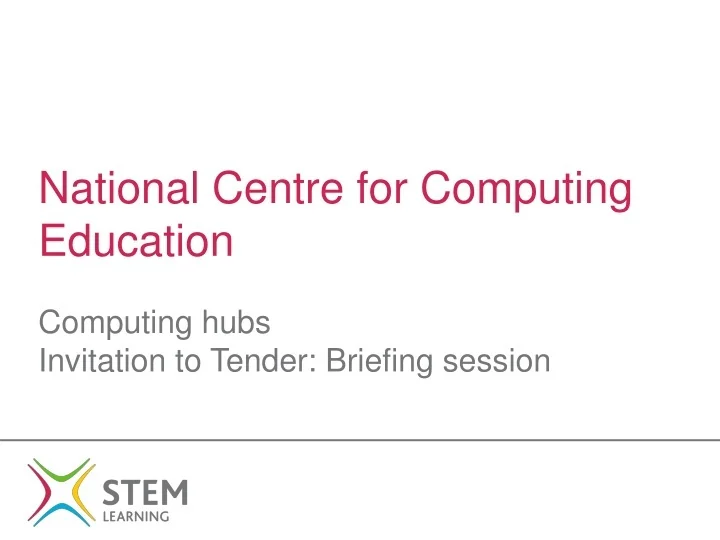 PPT - National Centre for Computing Education PowerPoint Presentation ...