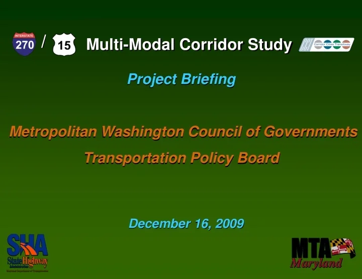 PPT - Multi-Modal Corridor Study PowerPoint Presentation, free download ...
