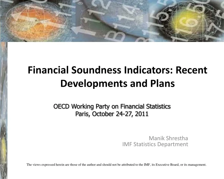 PPT - Financial Soundness Indicators: Recent Developments and Plans ...