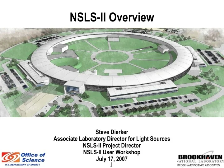 PPT - NSLS-II Overview PowerPoint Presentation, free download - ID:9458008