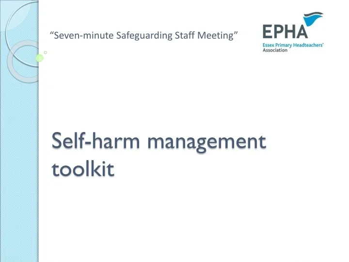 PPT - Self-harm management toolkit PowerPoint Presentation, free ...