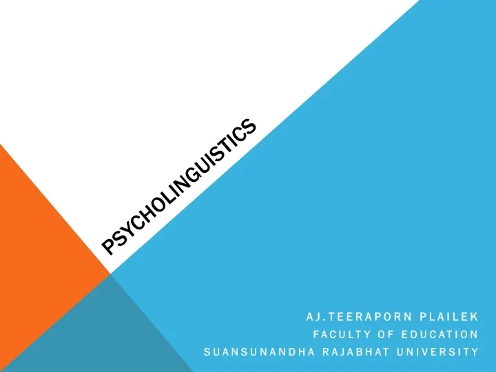 PPT - Psycholinguistics PowerPoint Presentation, free download - ID:9459873
