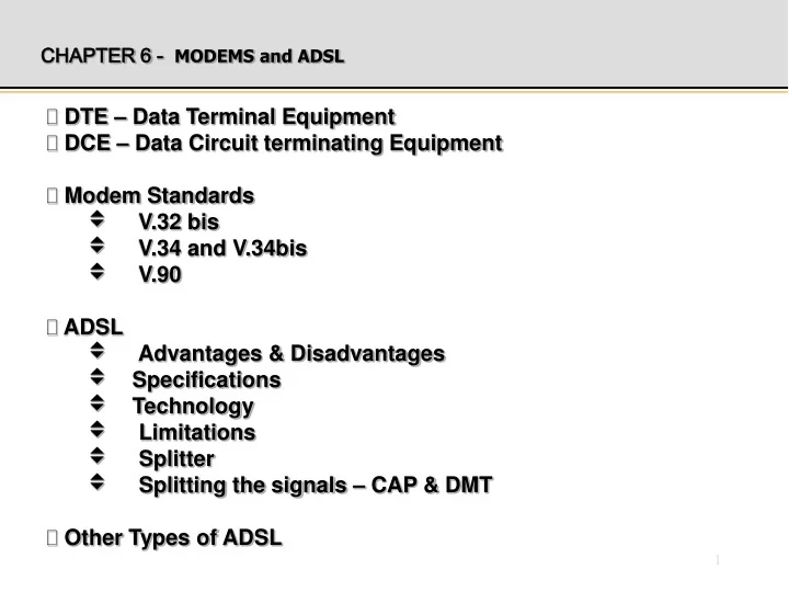 PPT - DTE – Data Terminal Equipment DCE – Data Circuit terminating ...