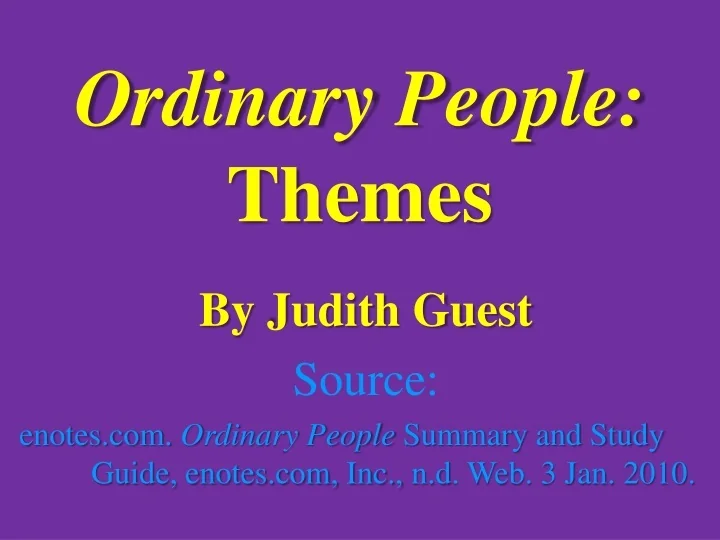 PPT - Ordinary People: Themes PowerPoint Presentation, free download ...