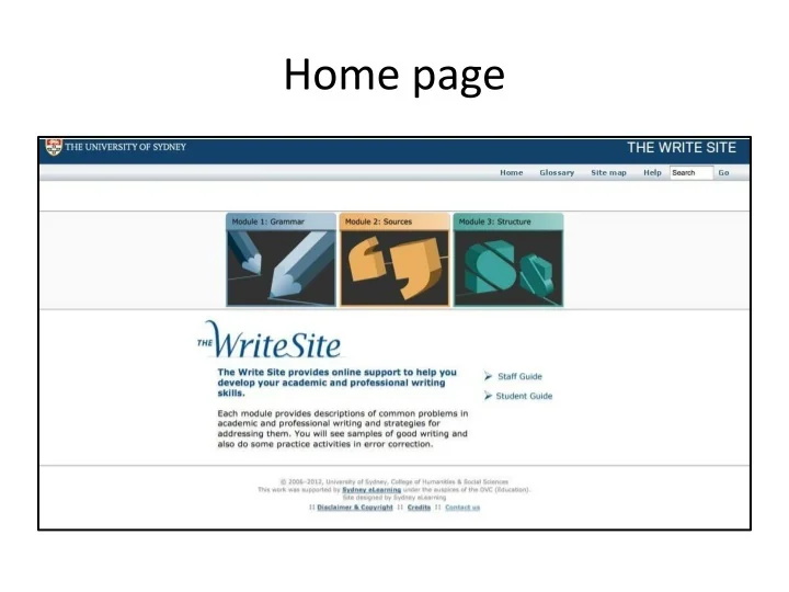 PPT - Home page PowerPoint Presentation, free download - ID:9462652