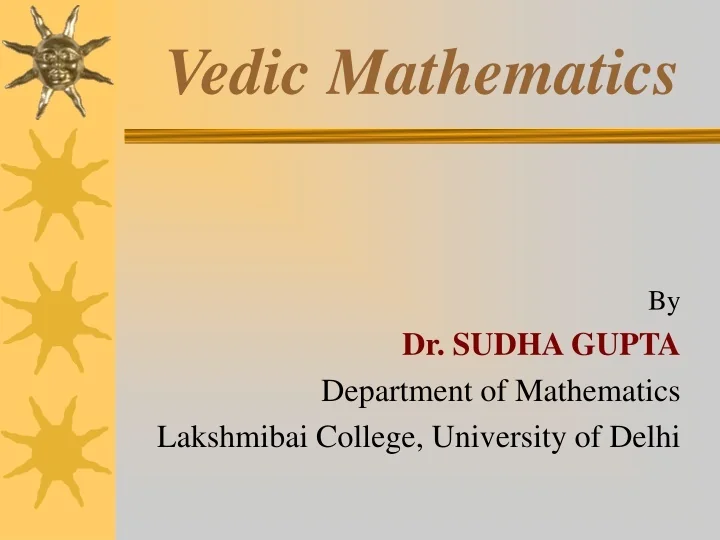 PPT - Vedic Mathematics PowerPoint Presentation, free download - ID:9463073