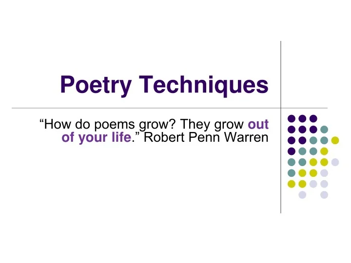 PPT - Poetry Techniques PowerPoint Presentation, free download - ID:9463239