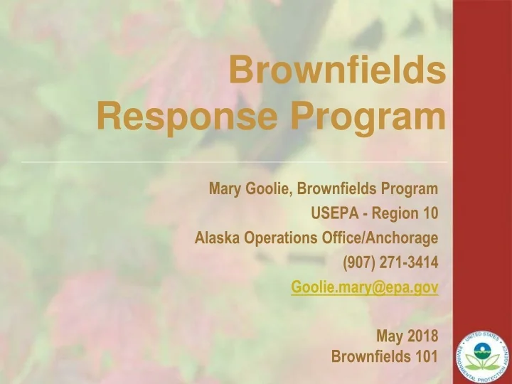 PPT - Brownfields Response Program PowerPoint Presentation, free download - ID:9463458