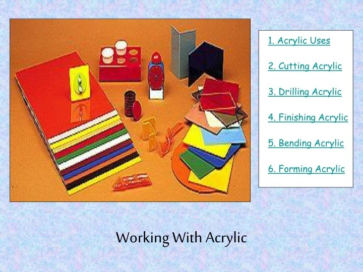 PPT - Working With Acrylic PowerPoint Presentation, free download - ID ...