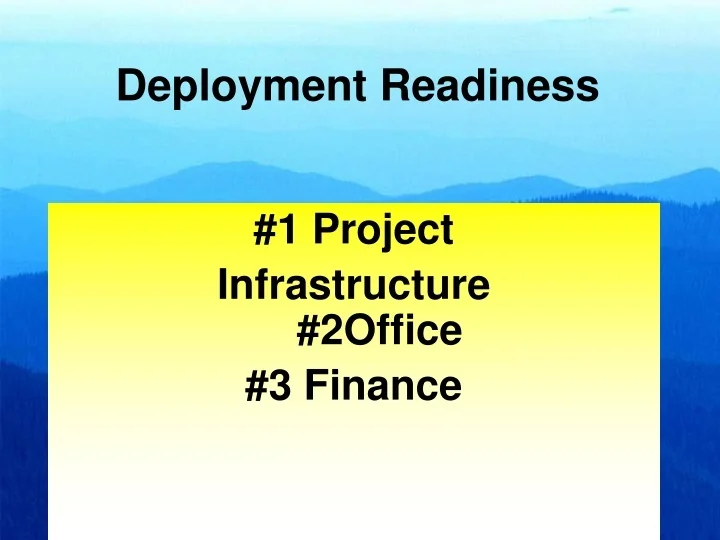 PPT - #1 Project Infrastructure #2Office #3 Finance PowerPoint ...