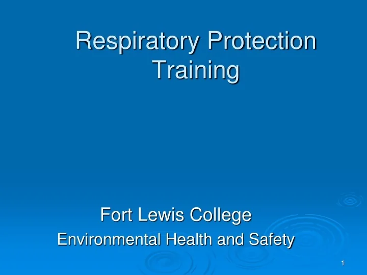 PPT - Respiratory Protection Training PowerPoint Presentation, free ...
