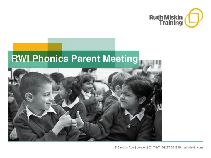 PPT - RWI Phonics Parent Meeting PowerPoint Presentation, free download ...
