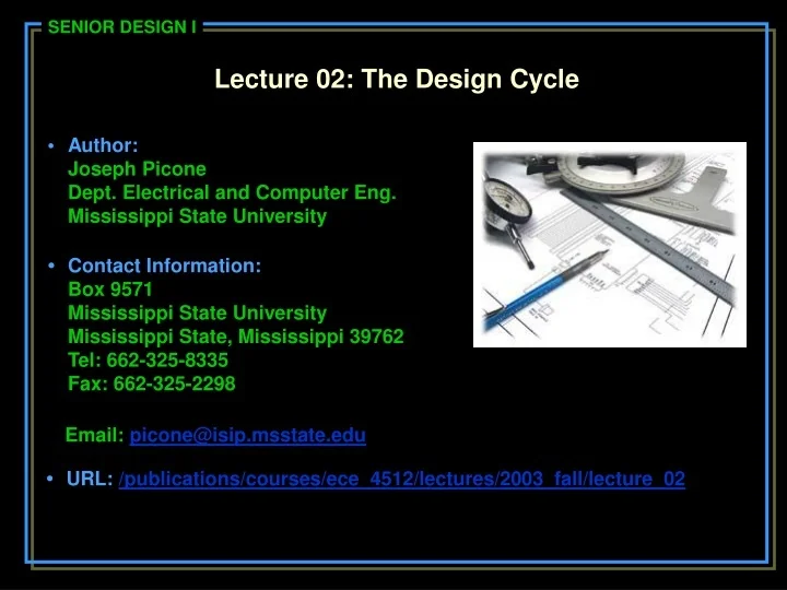 PPT - Lecture 02: The Design Cycle PowerPoint Presentation, free ...