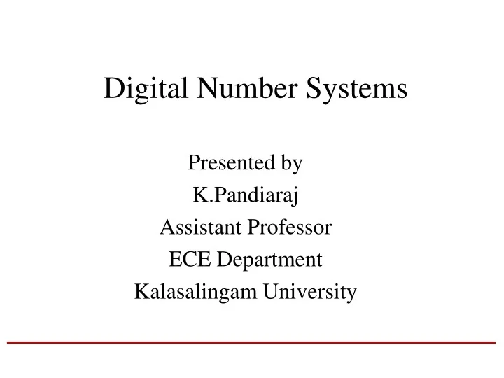 PPT - Digital Number Systems PowerPoint Presentation, free download ...