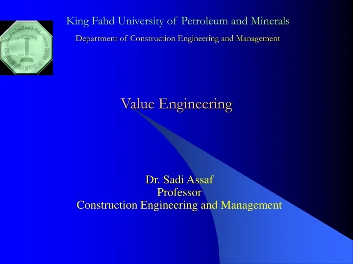 PPT - Value Engineering PowerPoint Presentation, free download - ID:9469104