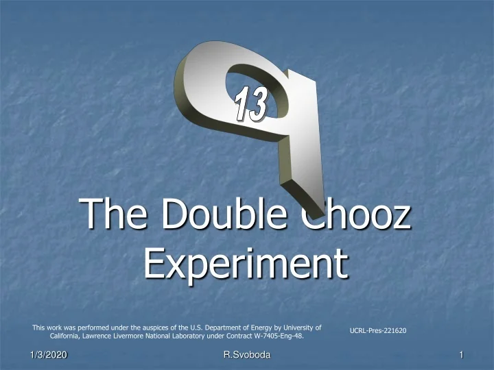 PPT - The Double Chooz Experiment PowerPoint Presentation, free ...