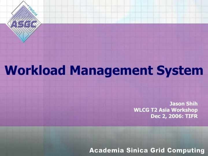 PPT - Workload Management System PowerPoint Presentation, free download ...