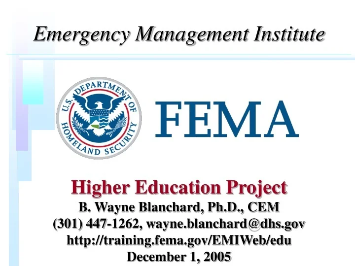 PPT - Emergency Management Institute PowerPoint Presentation, free ...