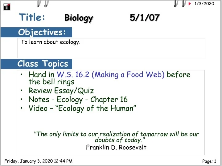 PPT - Class Topics PowerPoint Presentation, free download - ID:9471693