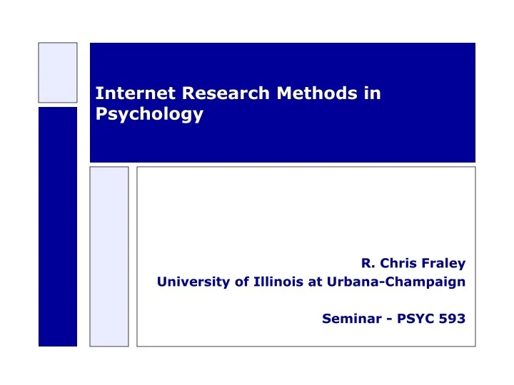 PPT - Internet Research Methods in Psychology PowerPoint Presentation ...